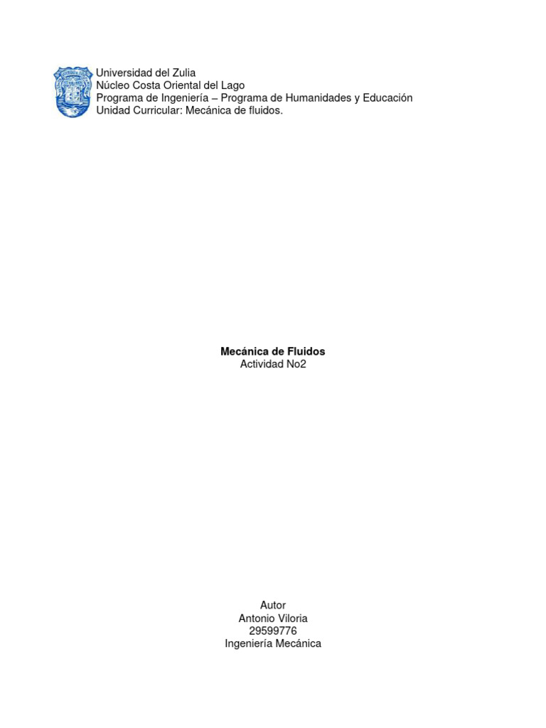 Actividad No2 Mecánica de Fluidos AV | PDF | Líquidos | Flotabilidad