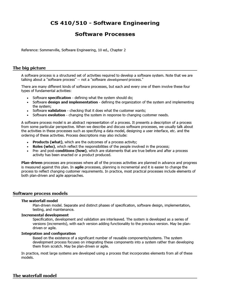 2 - Software Processes | PDF | Software Development Process | Agile Software Development