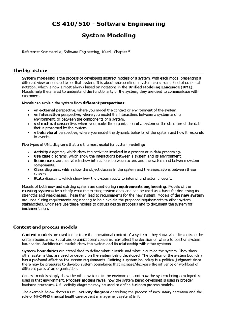 6 - System Modeling | Download Free PDF | Class (Computer Programming) | Use Case
