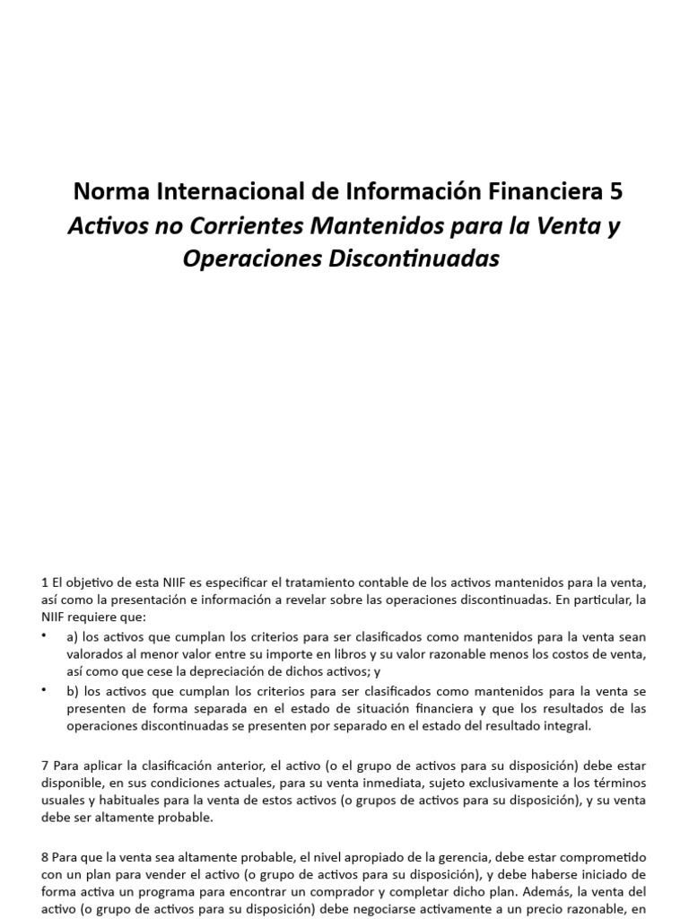 Niif 5 - Niif 17 | PDF | normas internacionales de INFORMACION ...