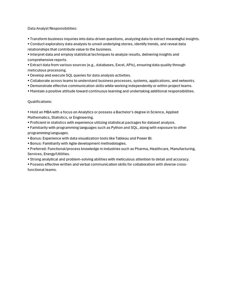 Data Analyst Intern - JD | PDF