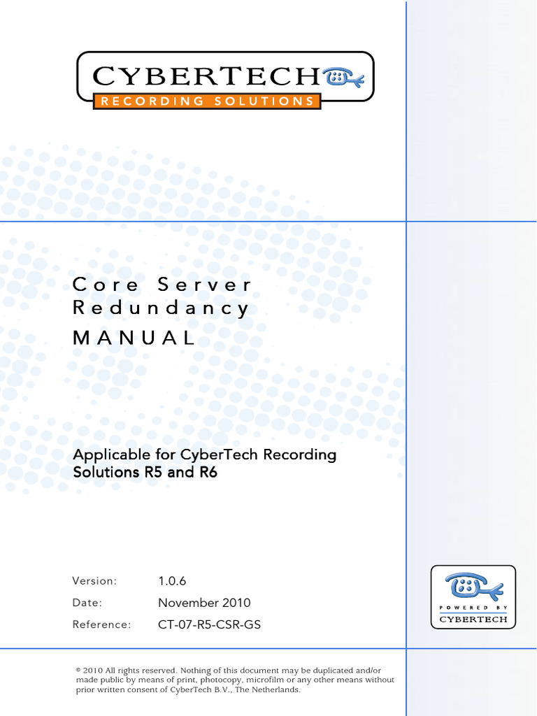 CT Recording Solutions R5-6 - Core Server Redundancy 1.0.6 | PDF ...