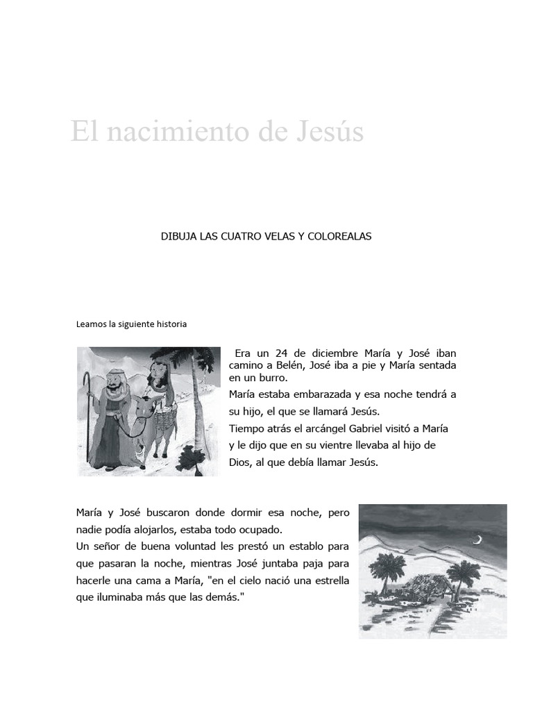 Dibuja Las Cuatro Velas y Colorealas | PDF | María, madre de Jesús ...