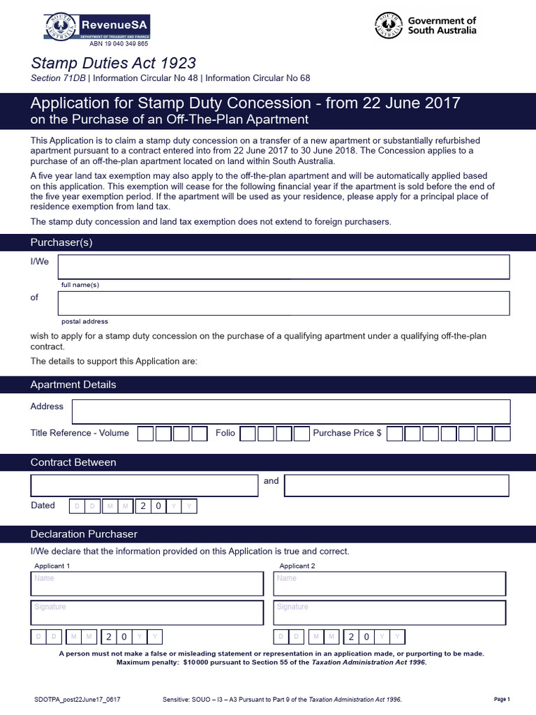 Stamp Duty Application For Concession | PDF | Payments | Taxes