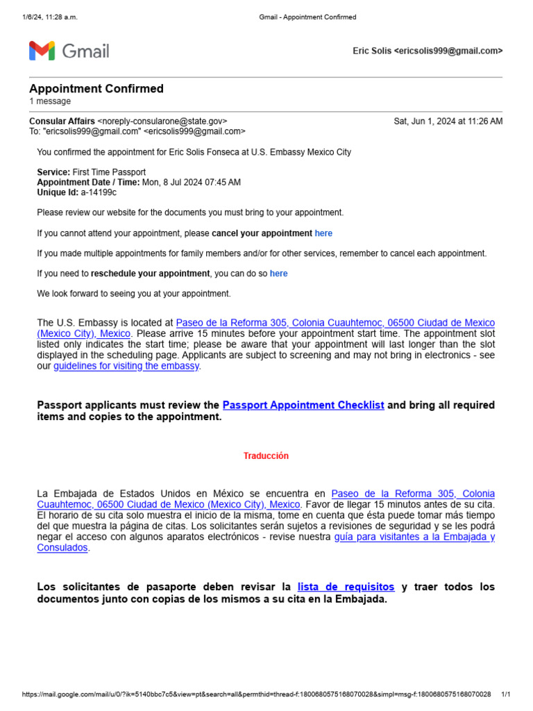 Gmail - Appointment Confirmed | PDF