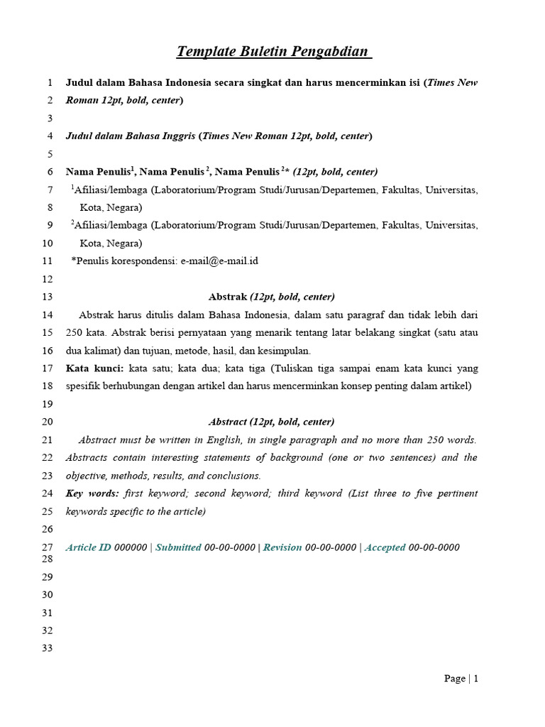 Template Buletin Pengabdian Ilmiah | PDF