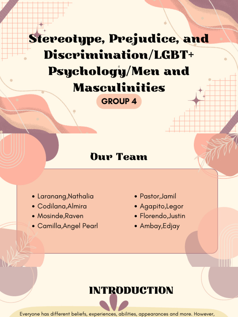 Understanding About Stereotypes, Prejudice, and Discrimination | PDF | Masculinity | Prejudices