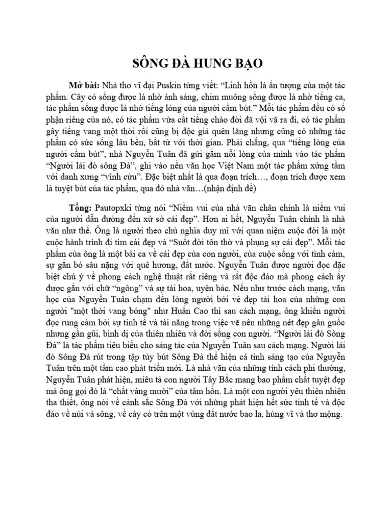 Sông Đà Hung B o | PDF