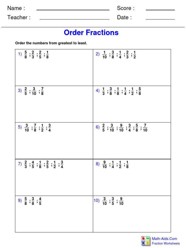 fractions_ordering | PDF