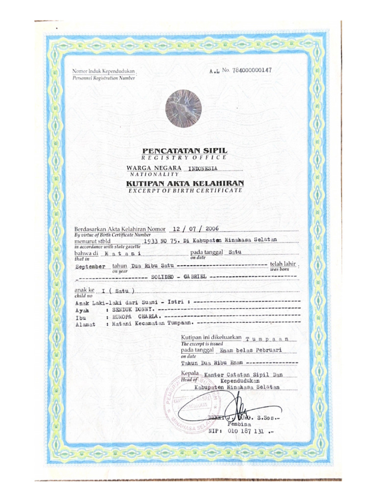 Nomor Induk Kependudukan 2 | PDF