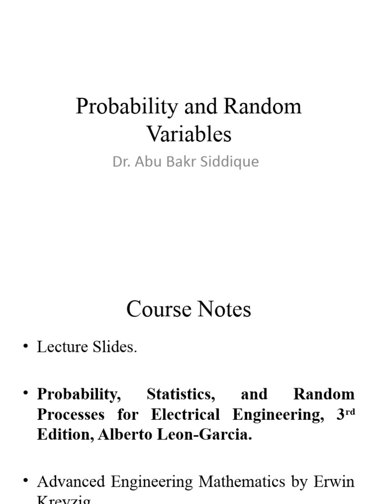 Probability Lecture 1 | PDF | Probability Distribution | Probability
