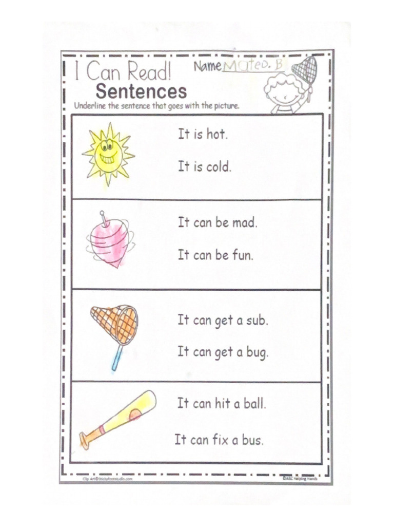 I Can Read Sentences | PDF