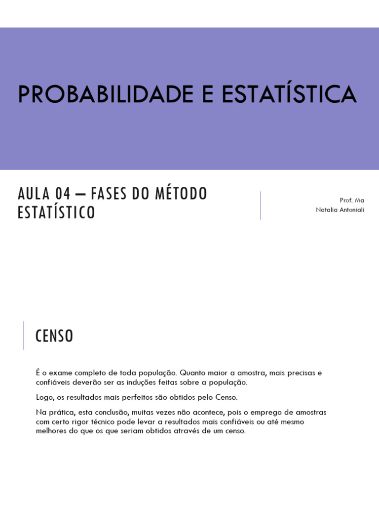 Probabilidade | PDF | Estatísticas | Método científico