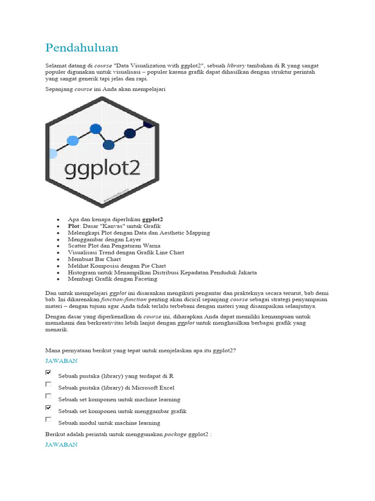 Modul 2,1. Pendahuluan ggplot2 | PDF