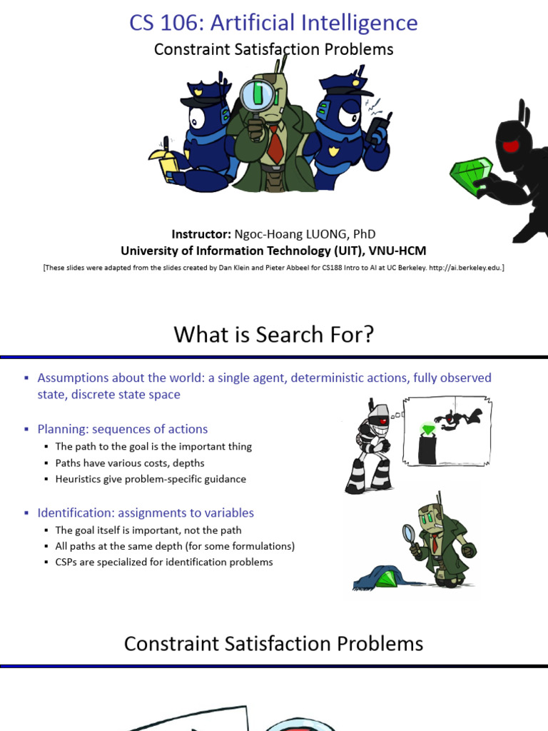 CS 106: Artificial Intelligence: Constraint Satisfaction Problems | PDF | Applied Mathematics ...