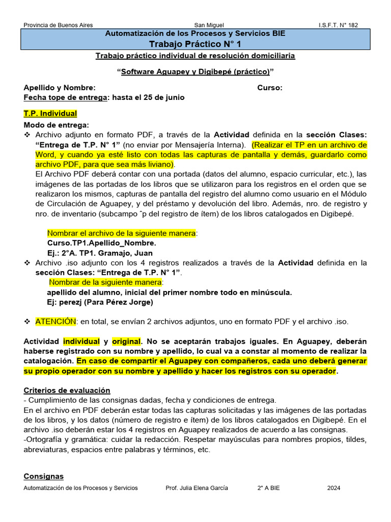 T.P. N 1 | PDF | Archivo de computadora | Informática