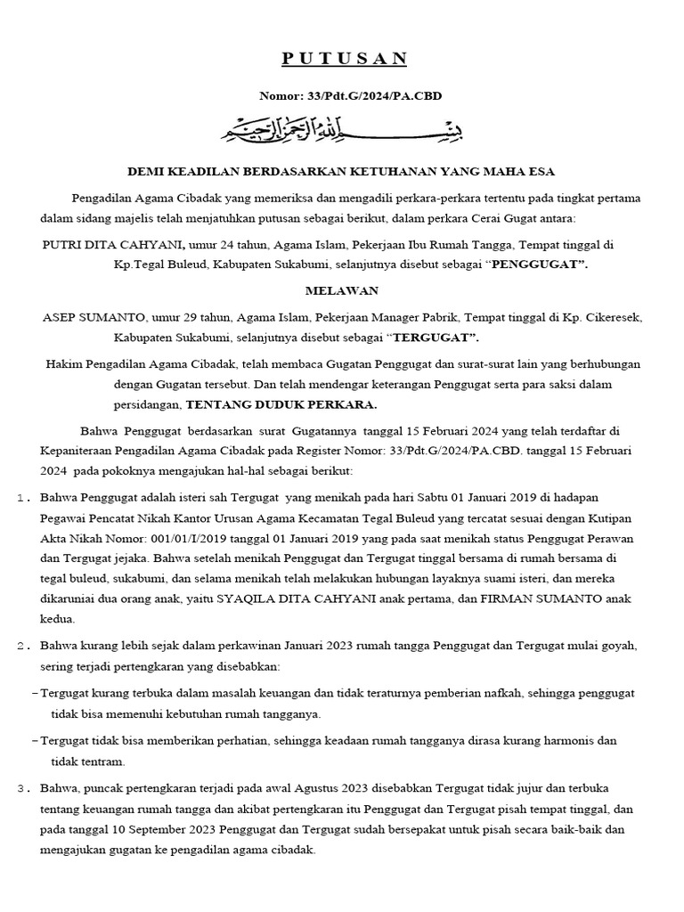 Surat Putusan | PDF | Ilmu Sosial