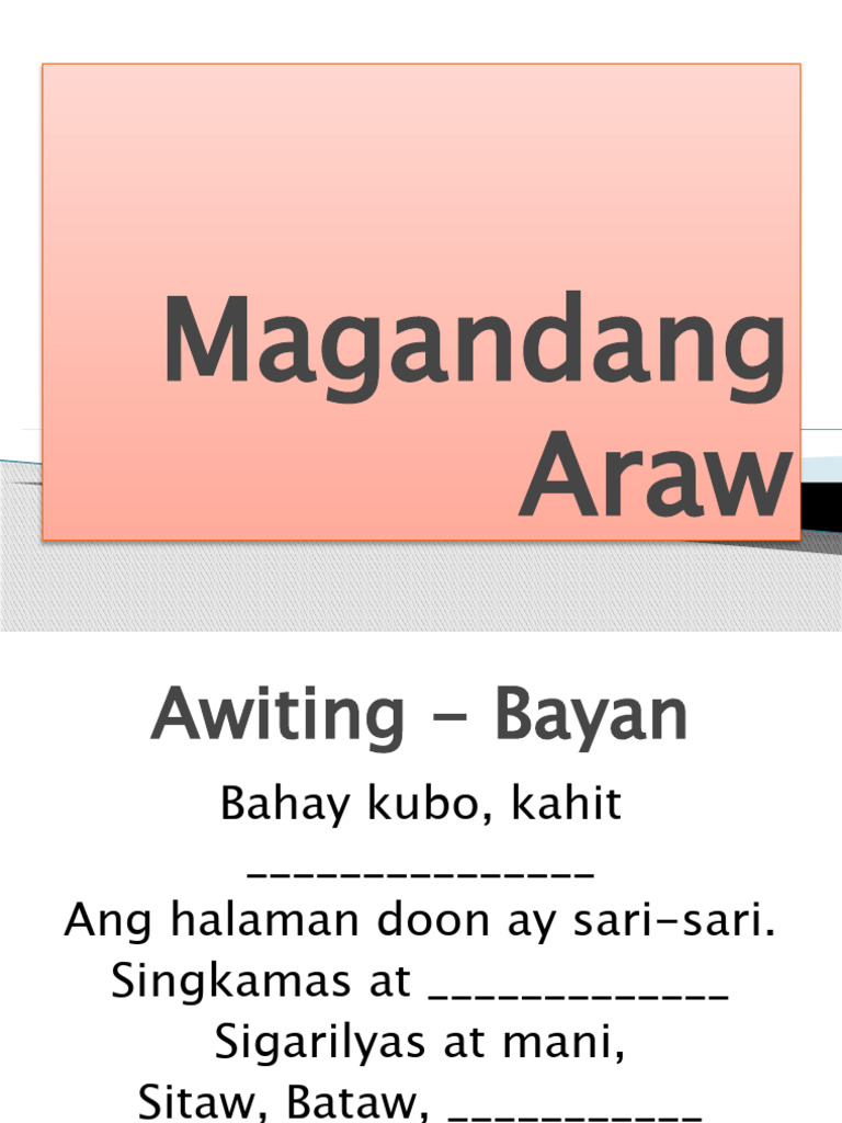 Aralin 8 - Awiting-Bayan | PDF