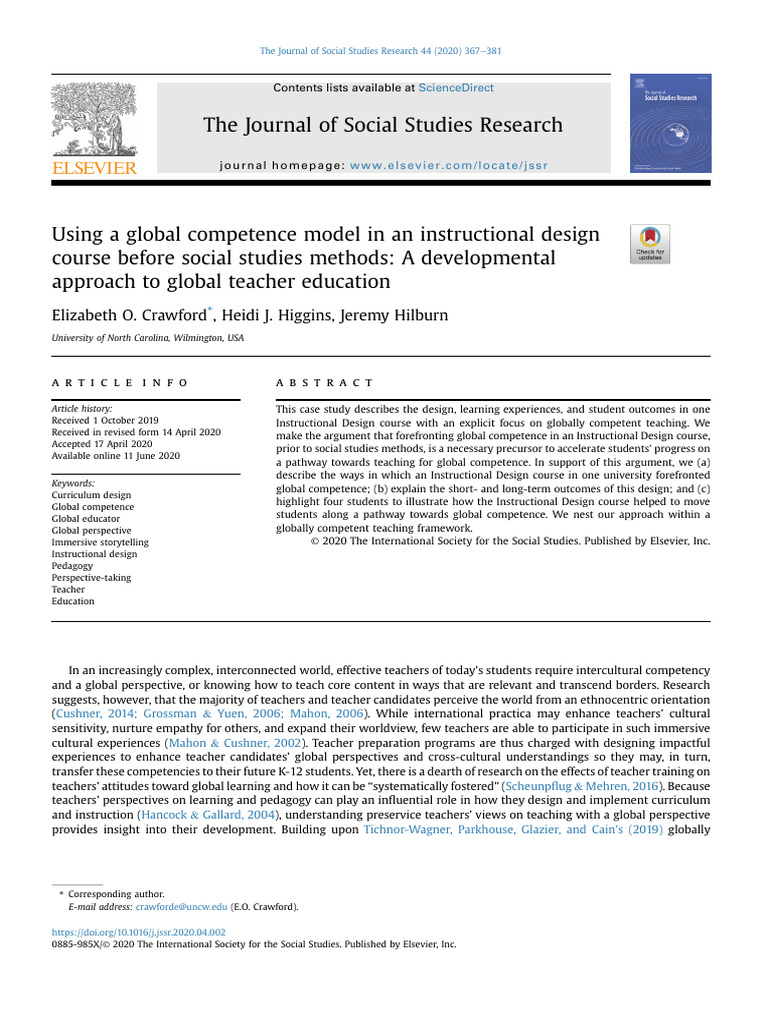 Crawford 2020 | PDF | Teachers | Instructional Design