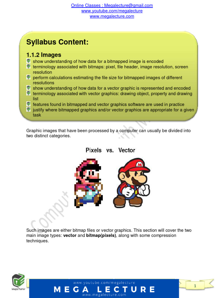 Bitmap vs Vector Graphics Overview | PDF | Data Compression | Sampling ...