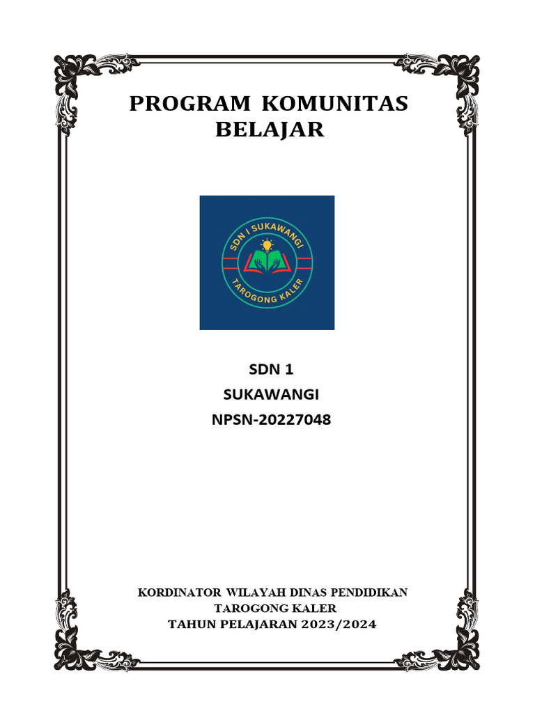 Program Kombel SDN 1 Sukawangi | PDF | Bisnis | Seni