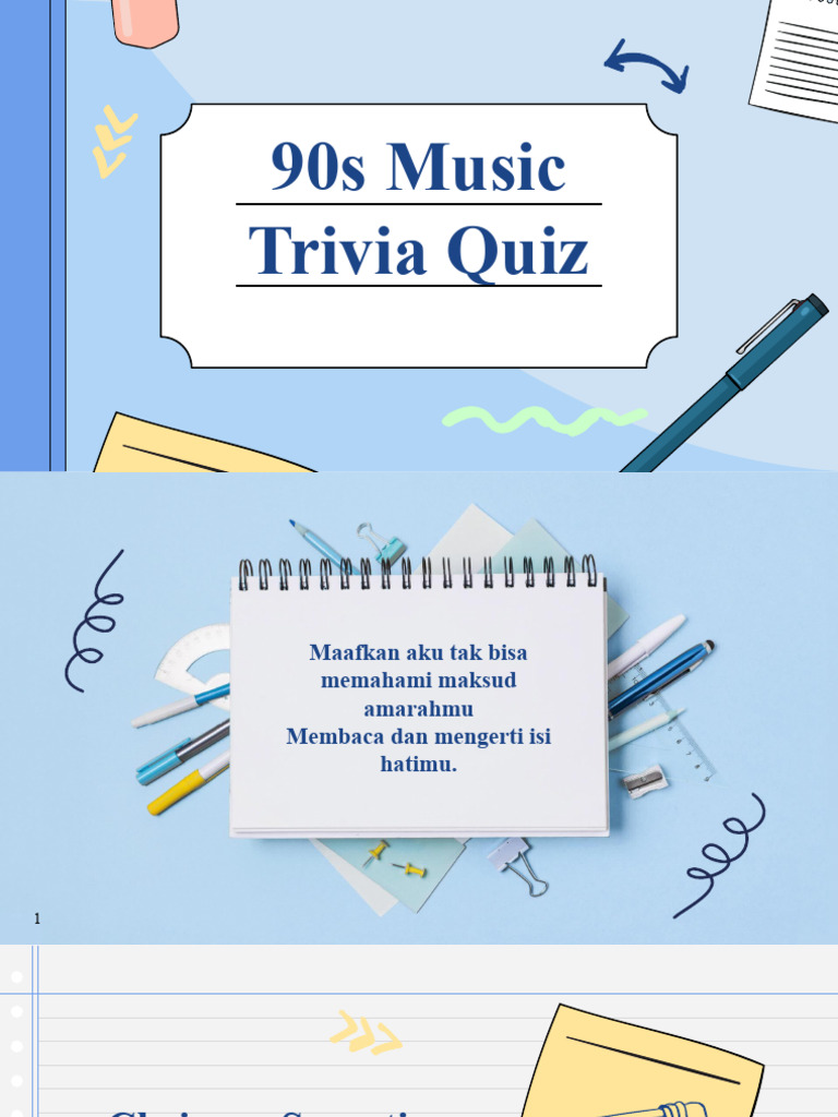 90s Music Trivia Quiz | PDF | Puisi