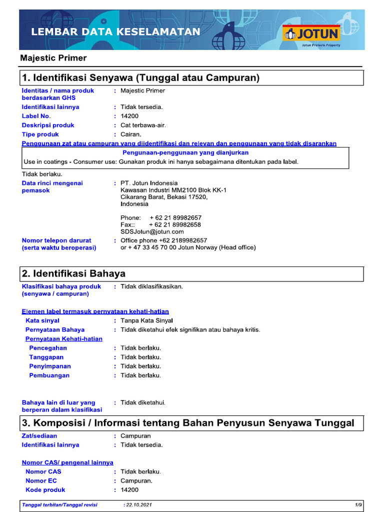 cat jotun majestic premier teknis | PDF