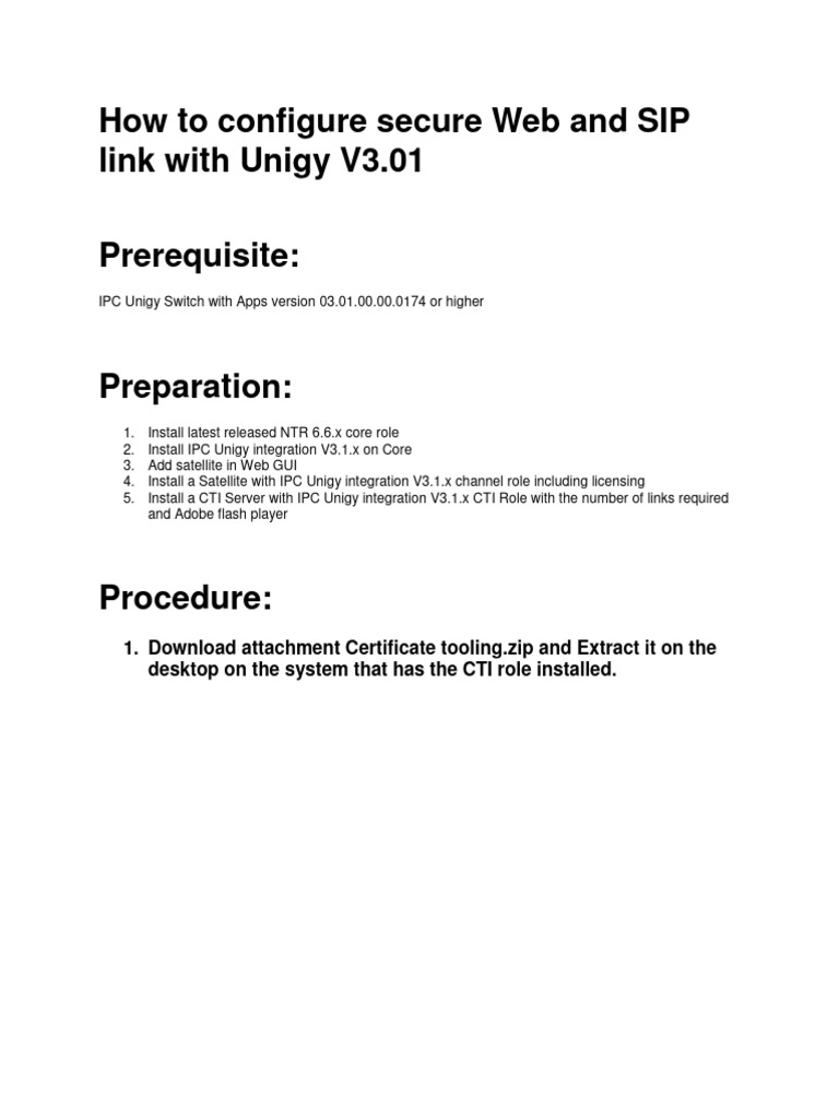 How_to_configure_secure_Web_and_SIP_link_with_Unigy_V3.01 | PDF | Public Key Certificate ...