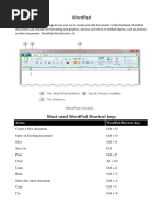 WordPad Complete Shortcut Keys | PDF | Control Key | Keyboard Shortcut
