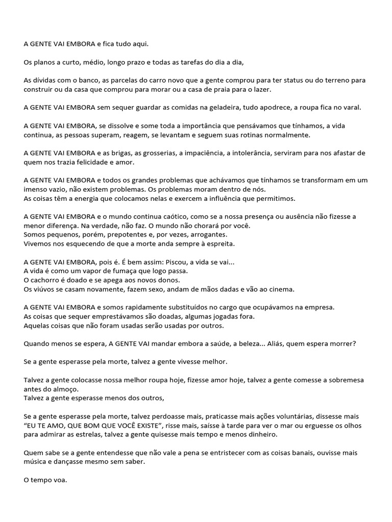 A Gente Vai Embora | PDF | Amor | Tempo