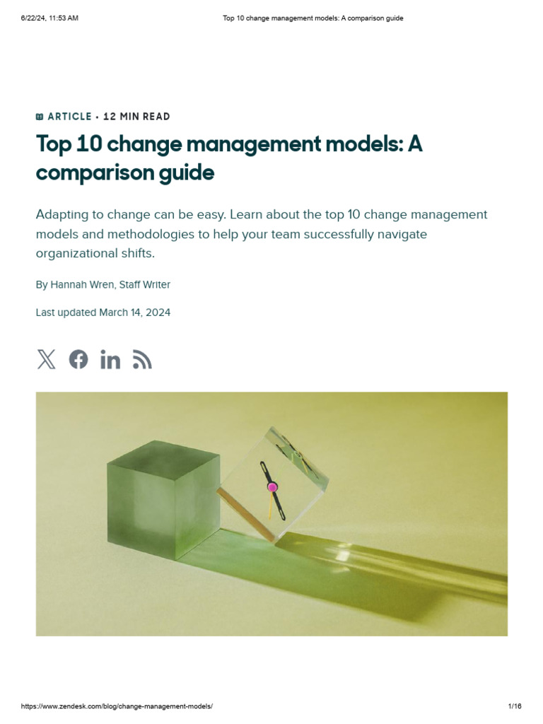Top 10 Change Management Models - A Comparison Guide | PDF | Change ... Top 10 Change Management Models - A Comparison Guide | PDF | Change ...