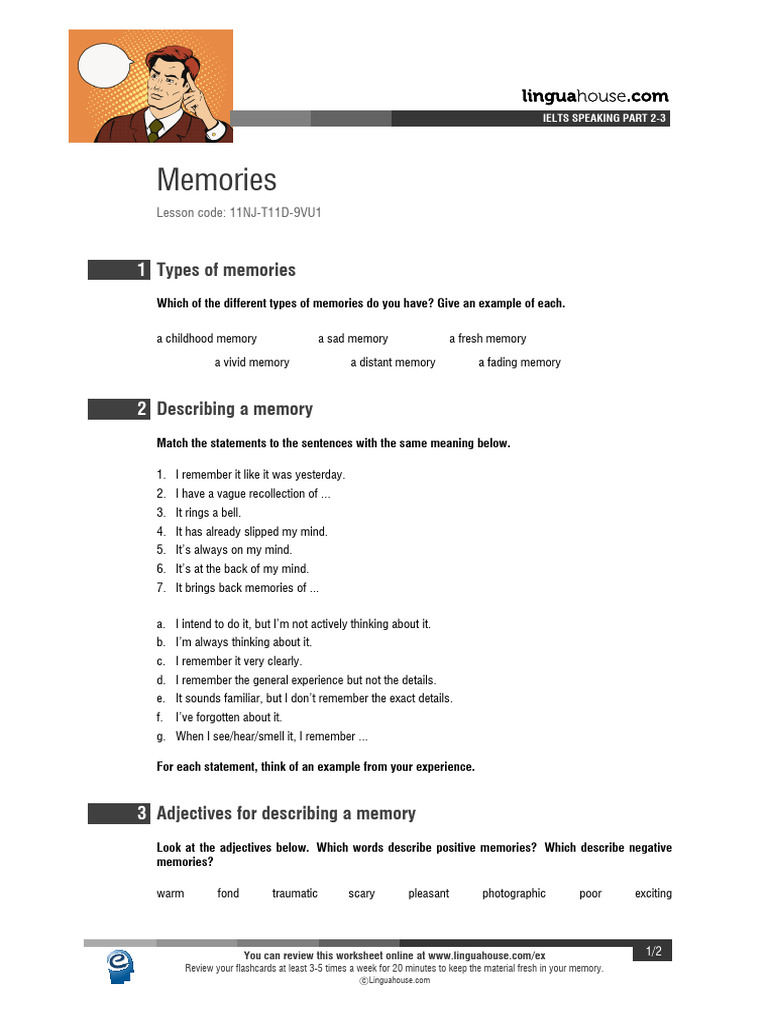 IELTS Speaking: Discussing Memories | PDF | Memory | Experience