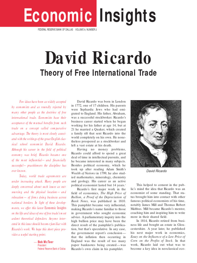 David Ricardo Short Introduction | PDF | Economics | Taxes