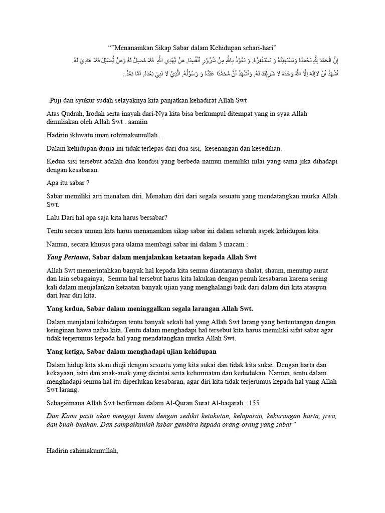 Pidato Sabar | PDF | Memasak, Makanan, & Anggur | Kesehatan Holistik