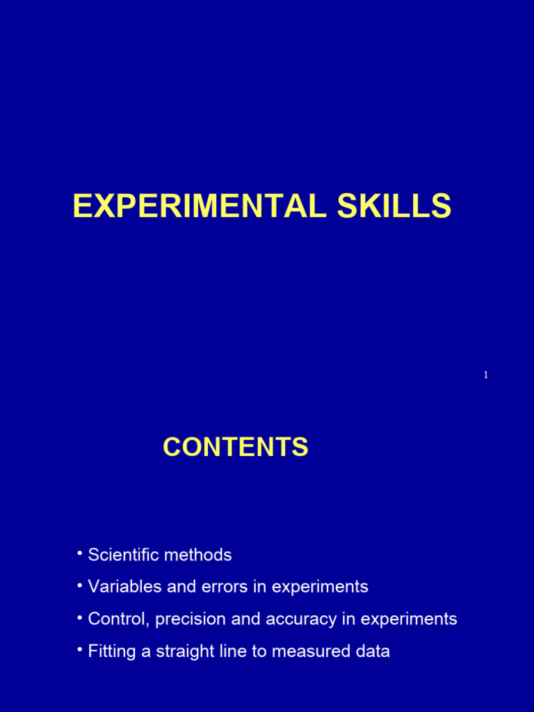 Experimental Skills Error Analysis | PDF | Observational Error | Experiment
