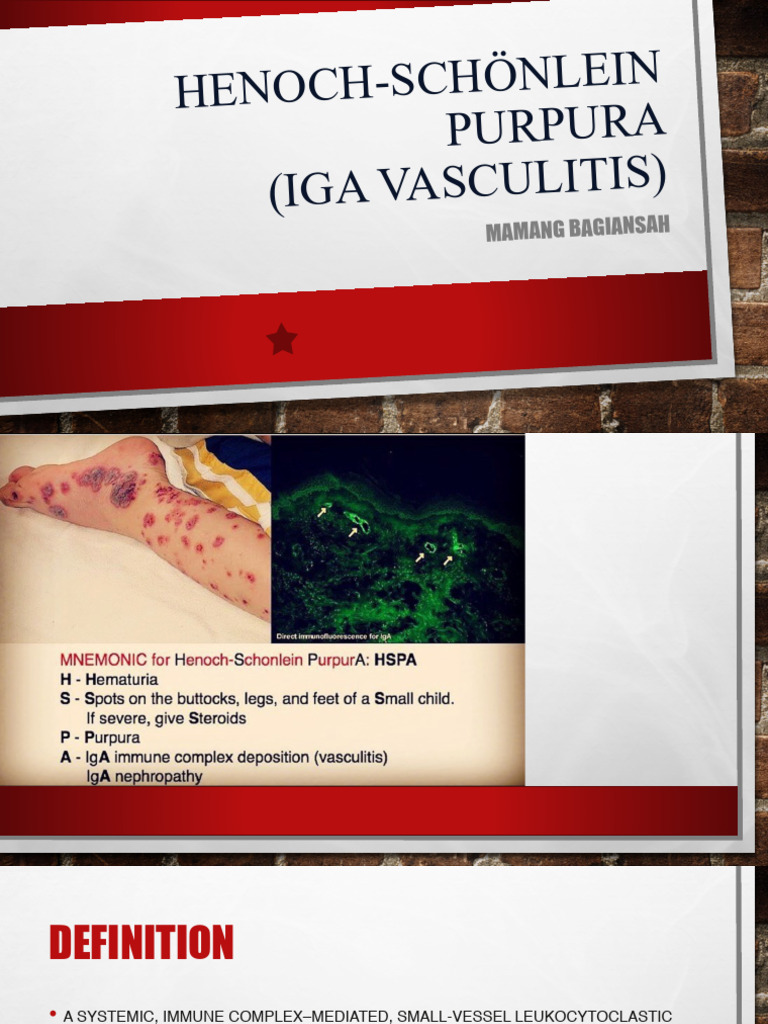 Henoch-Schönlein Purpura Overview | PDF | Kidney Disease | Clinical ...