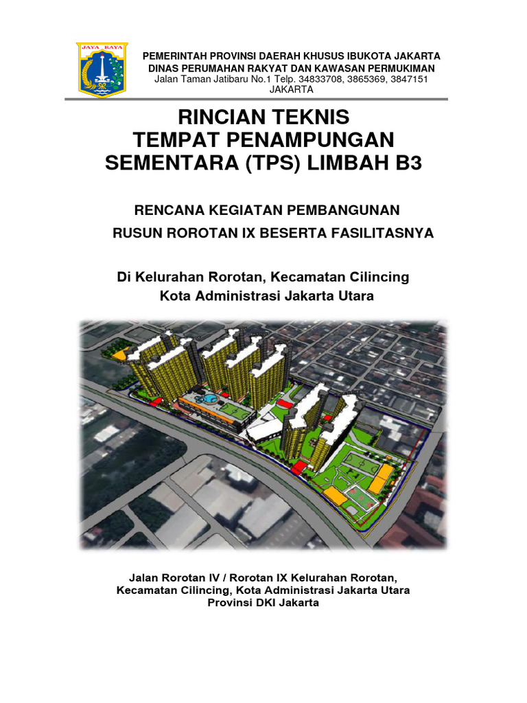Rincian Teknis TPS Limbah B3 Rorotan | PDF | Teknologi & Rekayasa