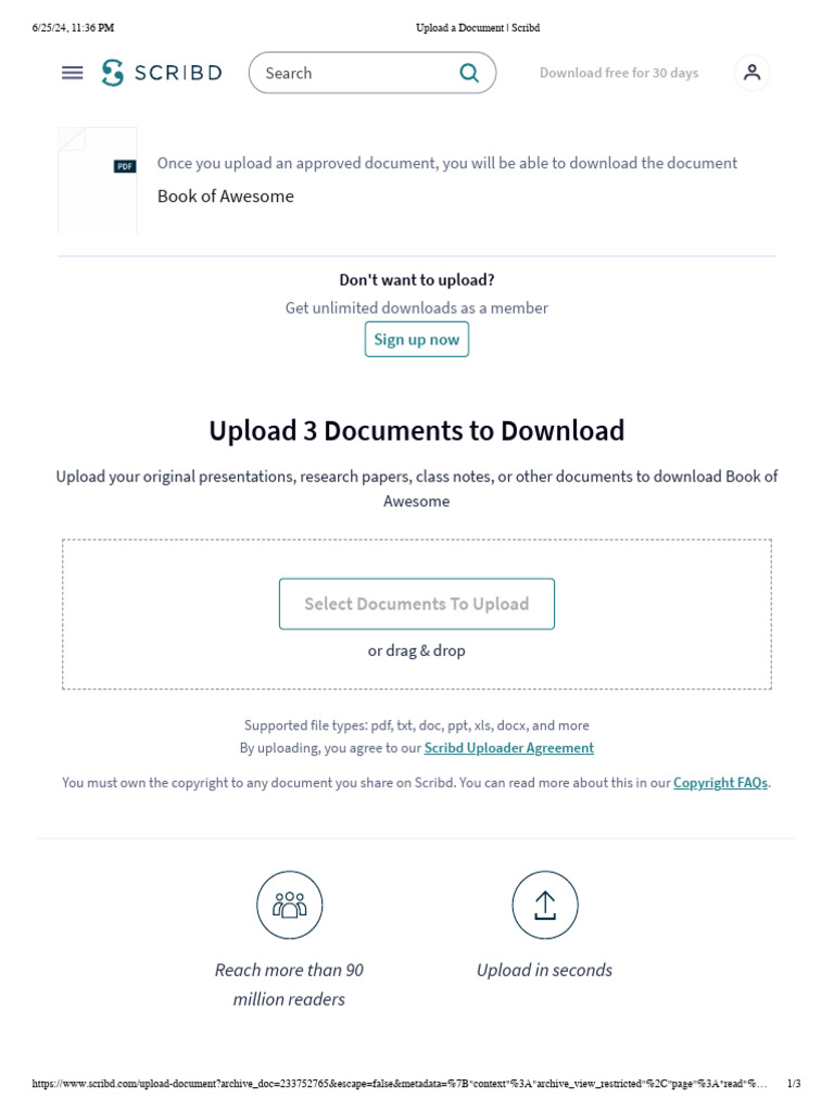 Upload A Document - Scribd | PDF | Scribd | Online Services
