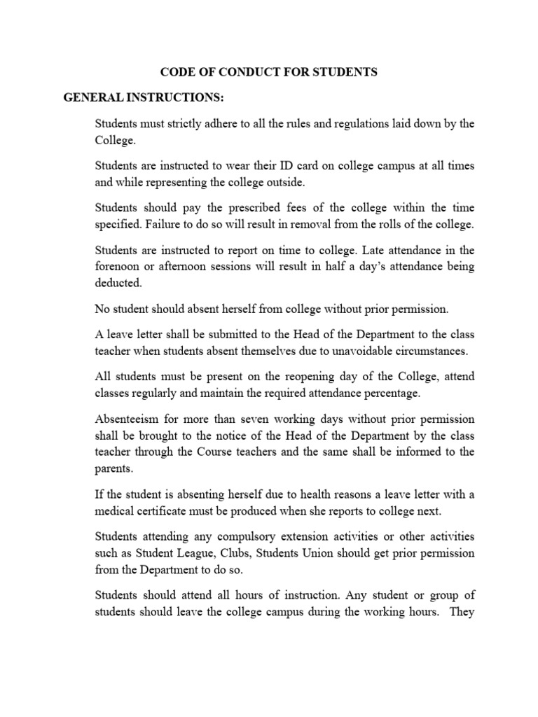Student Code of Conduct Guidelines | PDF | Justice | Crime & Violence