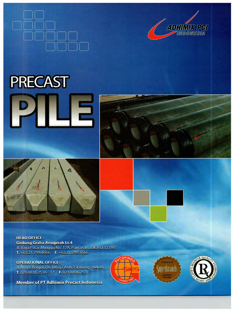 Brosur Tiang Pancang Adhimix PCI Indonesia | PDF