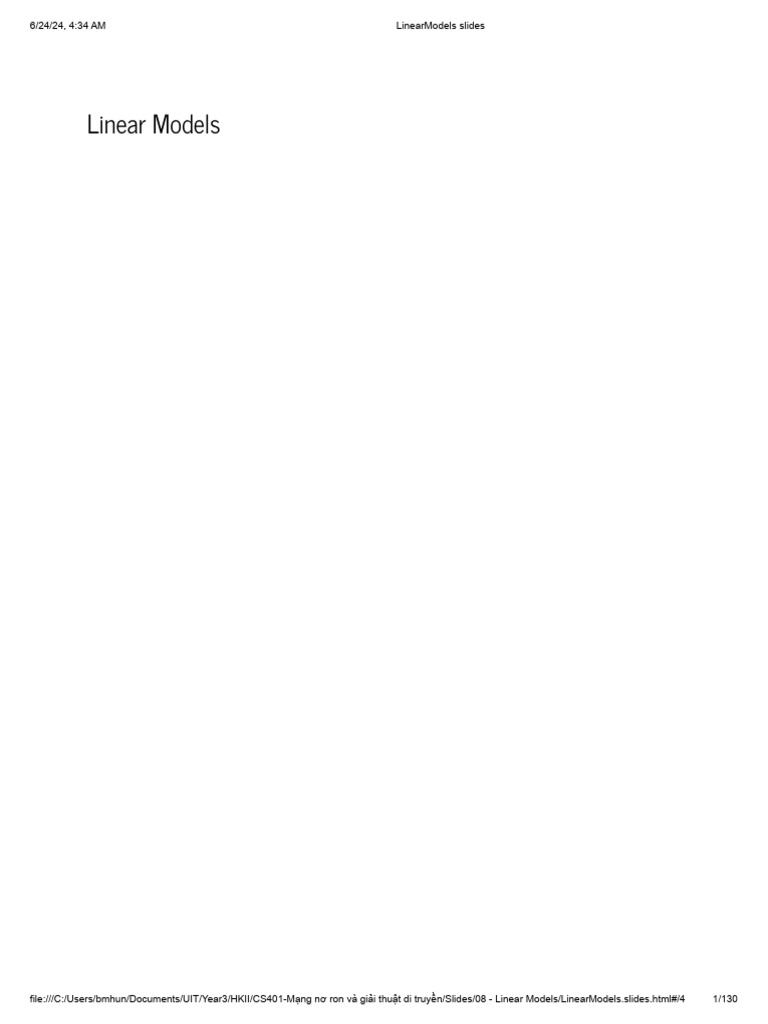 LinearModels Slides | PDF | Least Squares | Regression Analysis