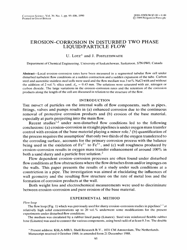 u-lotz-erosion-corrosion-in-disturbed-two-phase-liquid | PDF | Corrosion | Pipe (Fluid Conveyance)