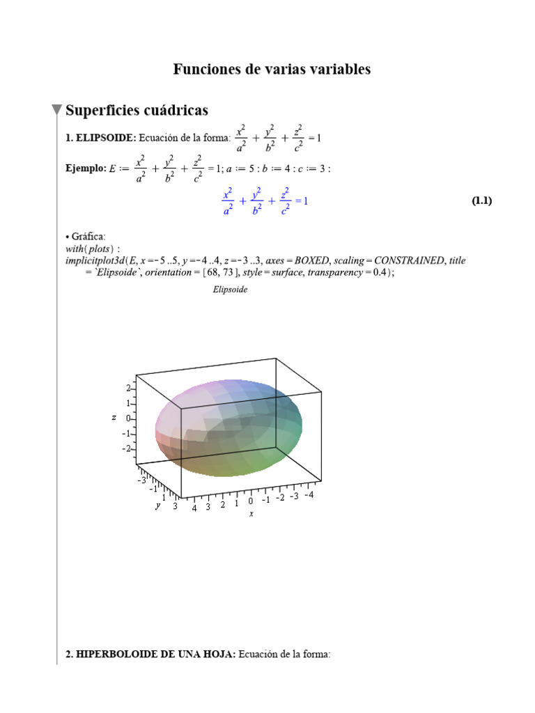 Funciones de Varias Variables | PDF