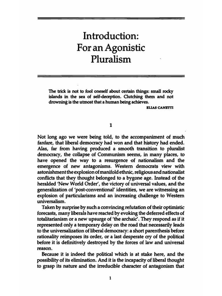 Agonistic Pluralism | PDF