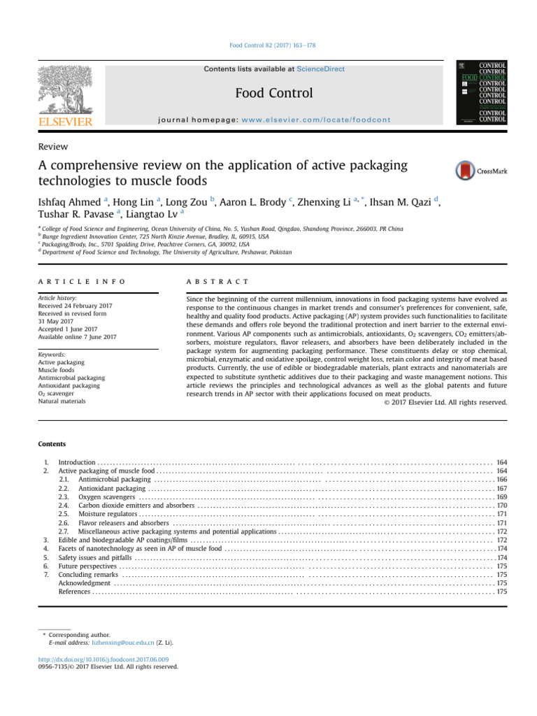 A Comprehensive Review On The Application of Active Packaging ...