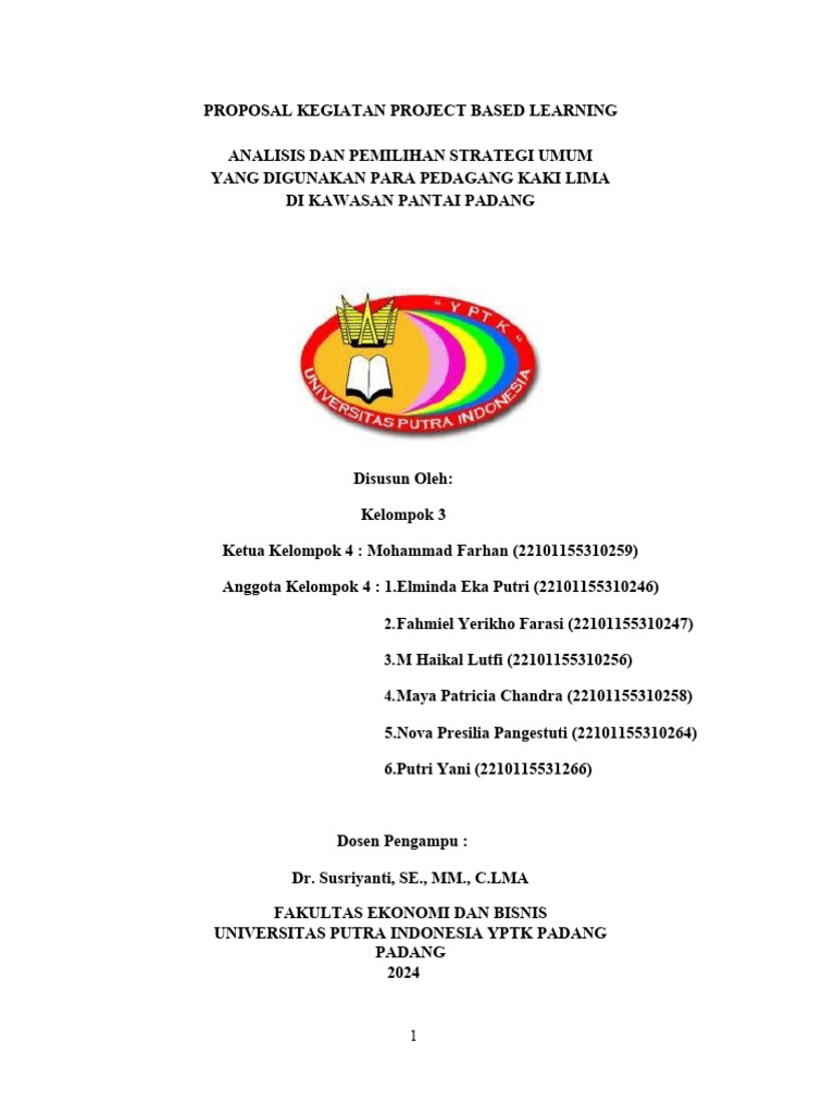 Proposal PBL Manajemen Strategik Kel 4 | PDF