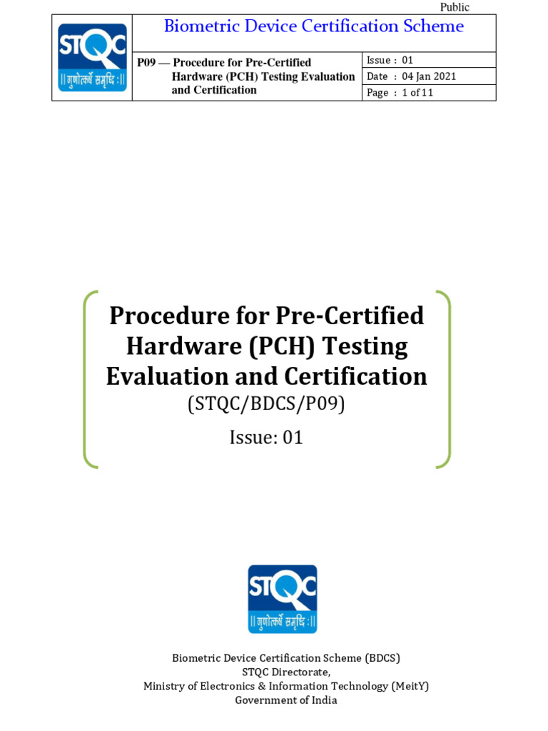 BDCS-P09-Procedure For Pre-Certified Hardware (PCH) Testing Evaluation ...