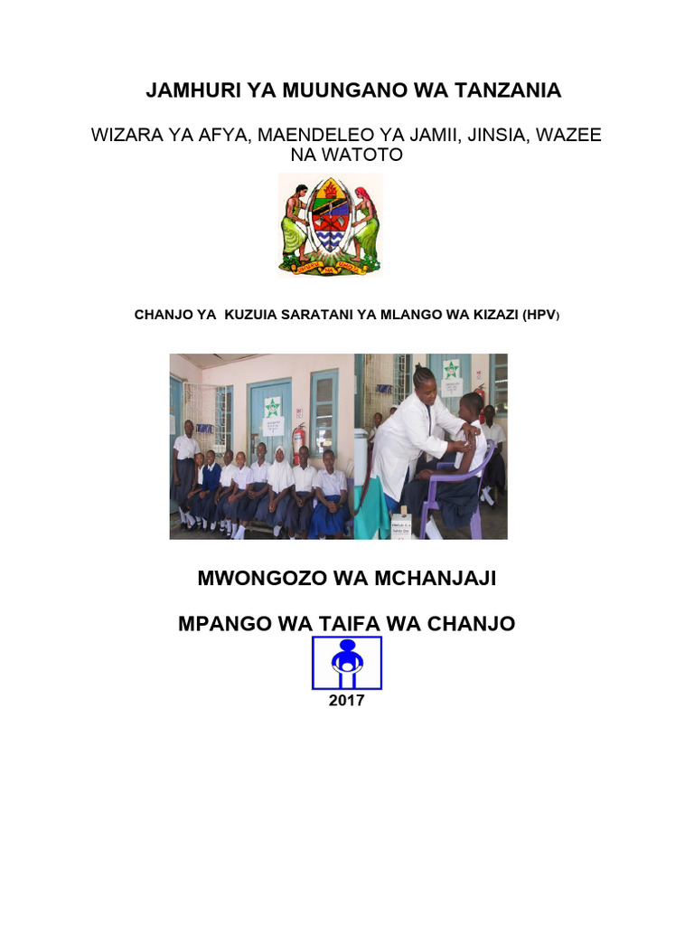 MWONGOZO WA MCHANJAJI CHANJO YA HPV Final | PDF