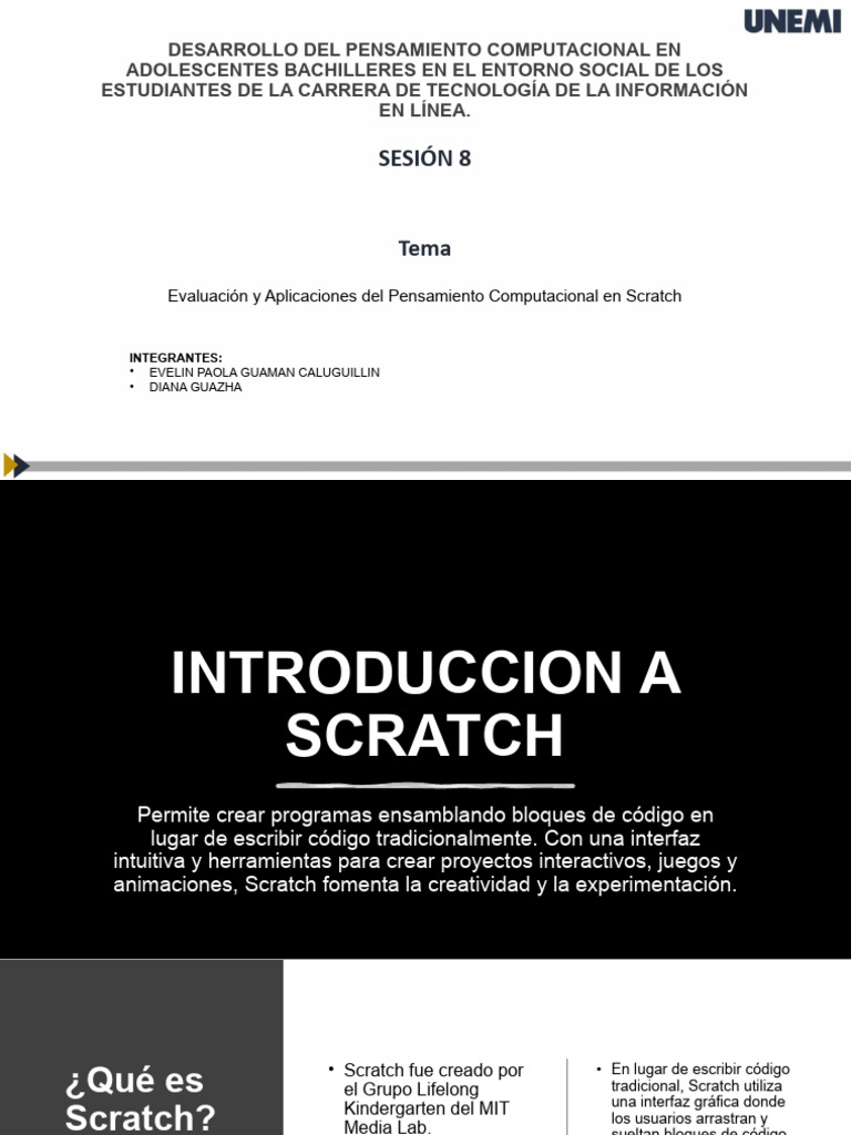 Sesion 8 Practica | PDF | Scratch (lenguaje de programación) | Lenguaje de programación