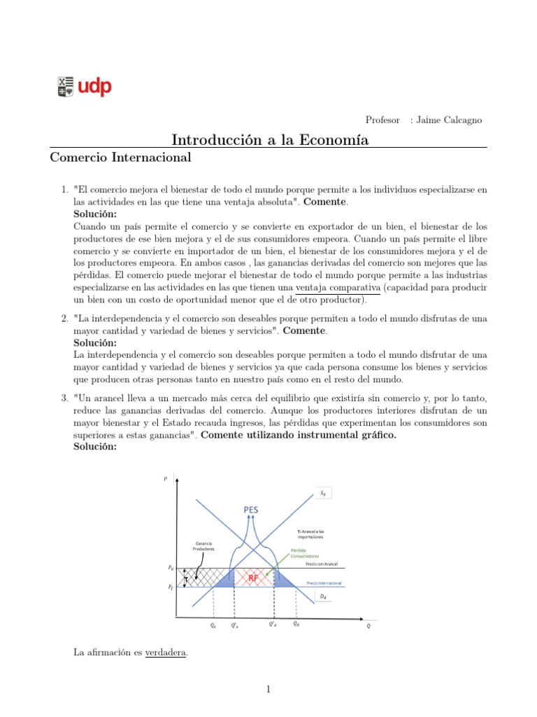 Pauta Guía 5 | PDF | Comercio | Mercado (economía)